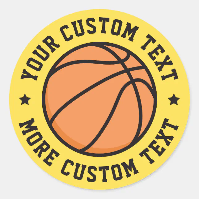 Custom text basketball stickers | Zazzle
