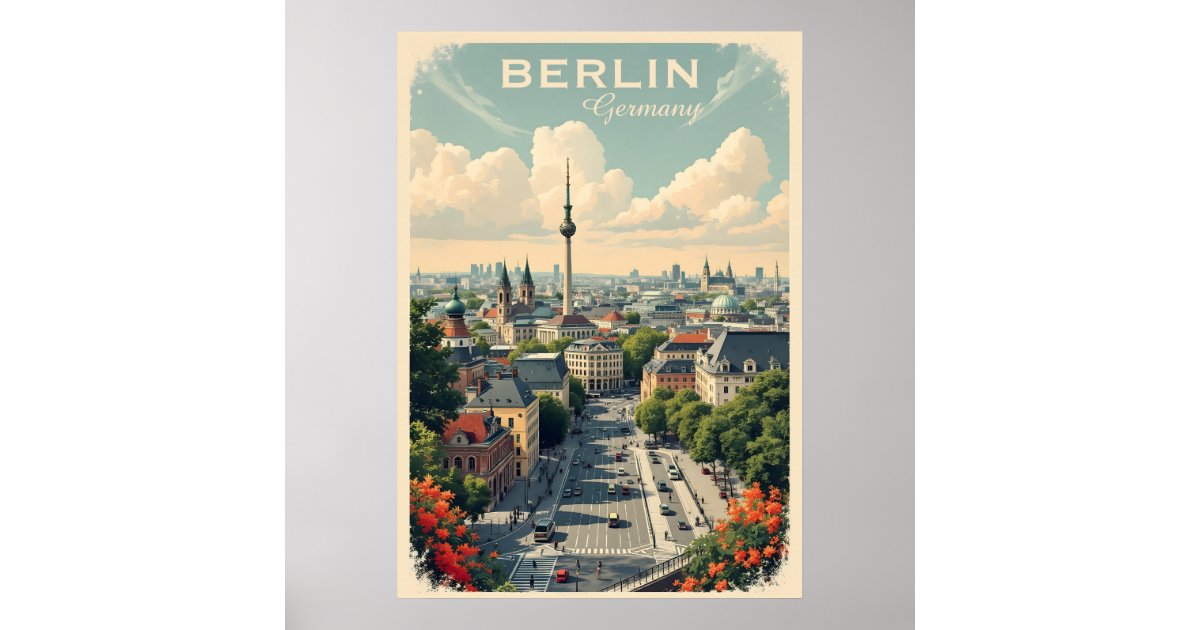 Custom Text Berlin, Germany Poster | Zazzle
