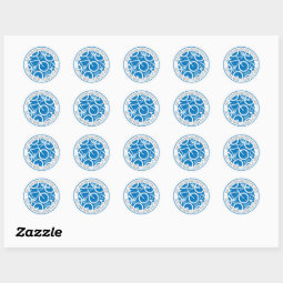 Custom Text Bicycle Blue Classic Round Sticker | Zazzle
