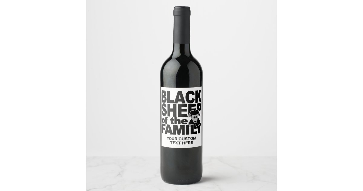 Custom text "Black Sheep" Wine Label | Zazzle