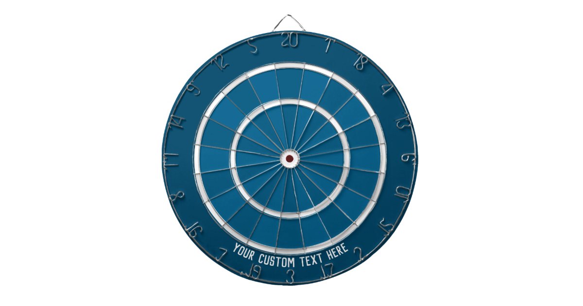 Custom Text Blue White Gray Dart Board | Zazzle