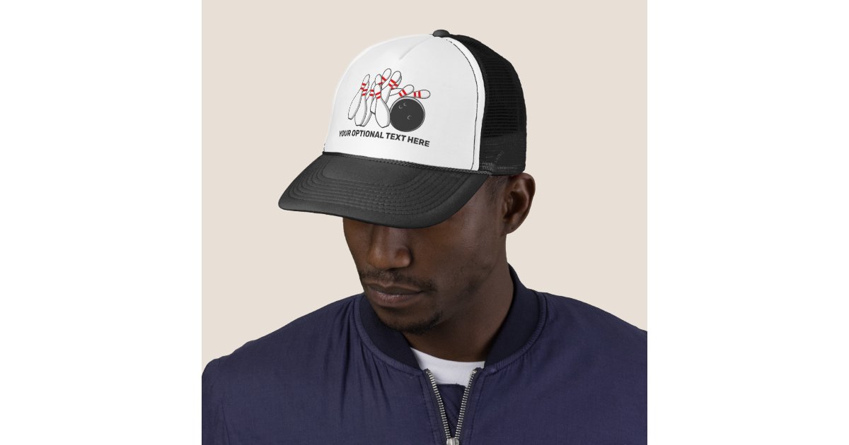 Custom Text Bowling Strike Trucker Hat | Zazzle