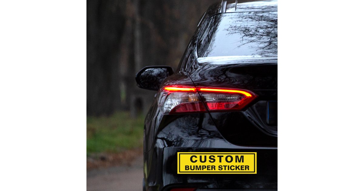 Custom Text Bumper Sticker bright yellow modern | Zazzle