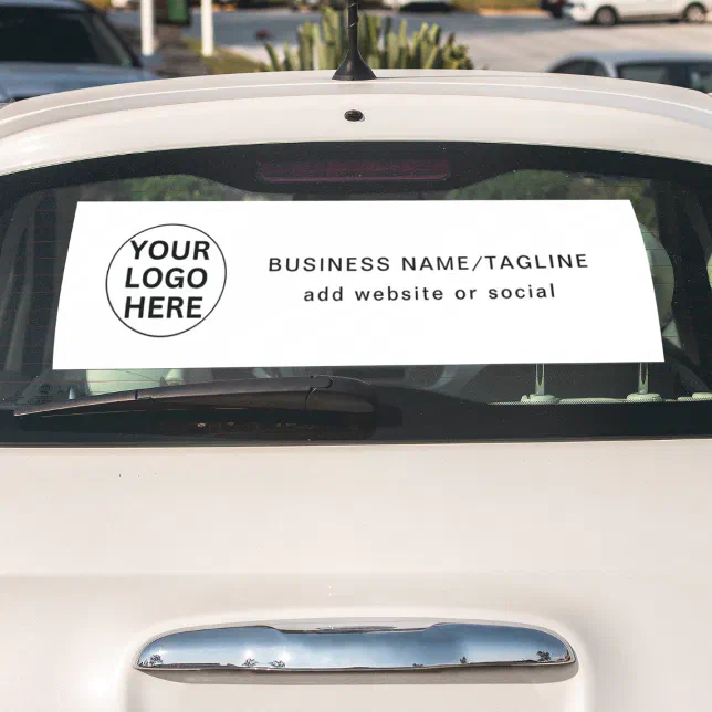 Custom Text & Business Logo Promotional White Window Cling | Zazzle