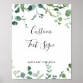 Custom Text Calligraphy Script Green Foliage Sign | Zazzle