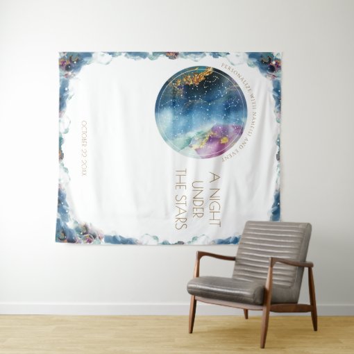 Custom Text, Celestial Cosmic Photo Backdrop | Zazzle
