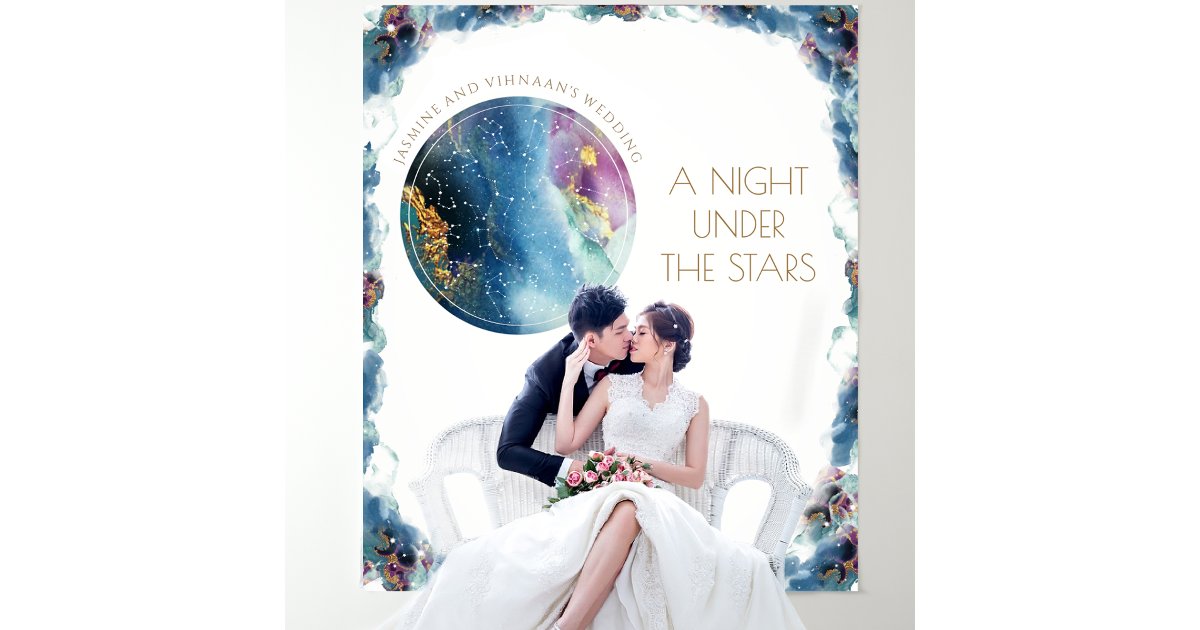 Custom Text, Celestial Cosmic Photo Backdrop | Zazzle