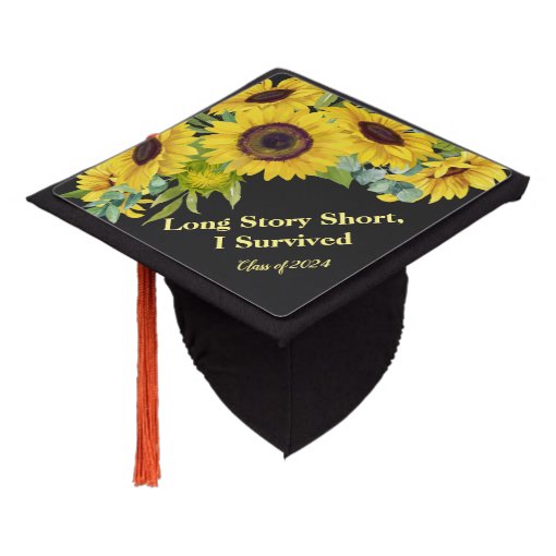 Custom Text Class of 2024 Sunflower Graduation Cap Topper | Zazzle