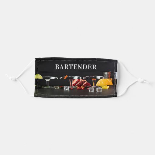 Custom text Cocktails / Bartender face mask | Zazzle