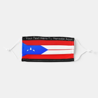 Custom Text/Color Puerto Rico Flag Boricua Cool Adult Cloth Face Mask ...