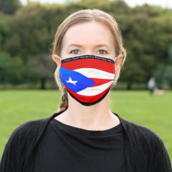 Custom Text/Color Puerto Rico Flag Boricua Cool Adult Cloth Face Mask ...