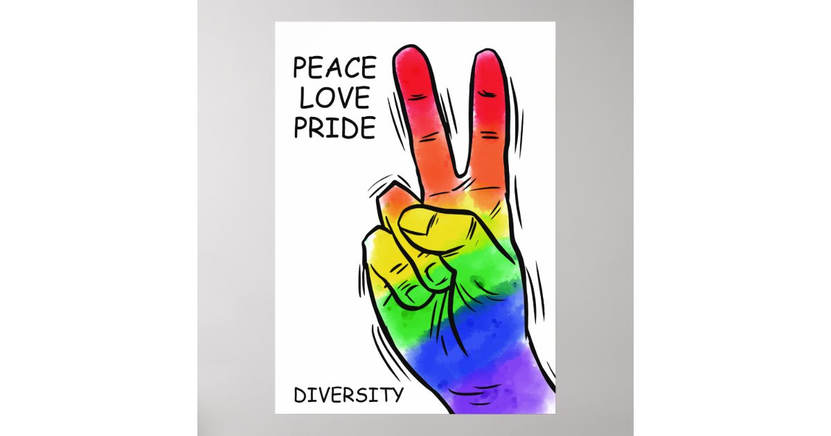 Custom text & color Rainbow Peace poster | Zazzle