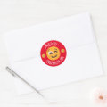 Custom Text & Colors Winking Face Emojis Christmas Classic Round ...