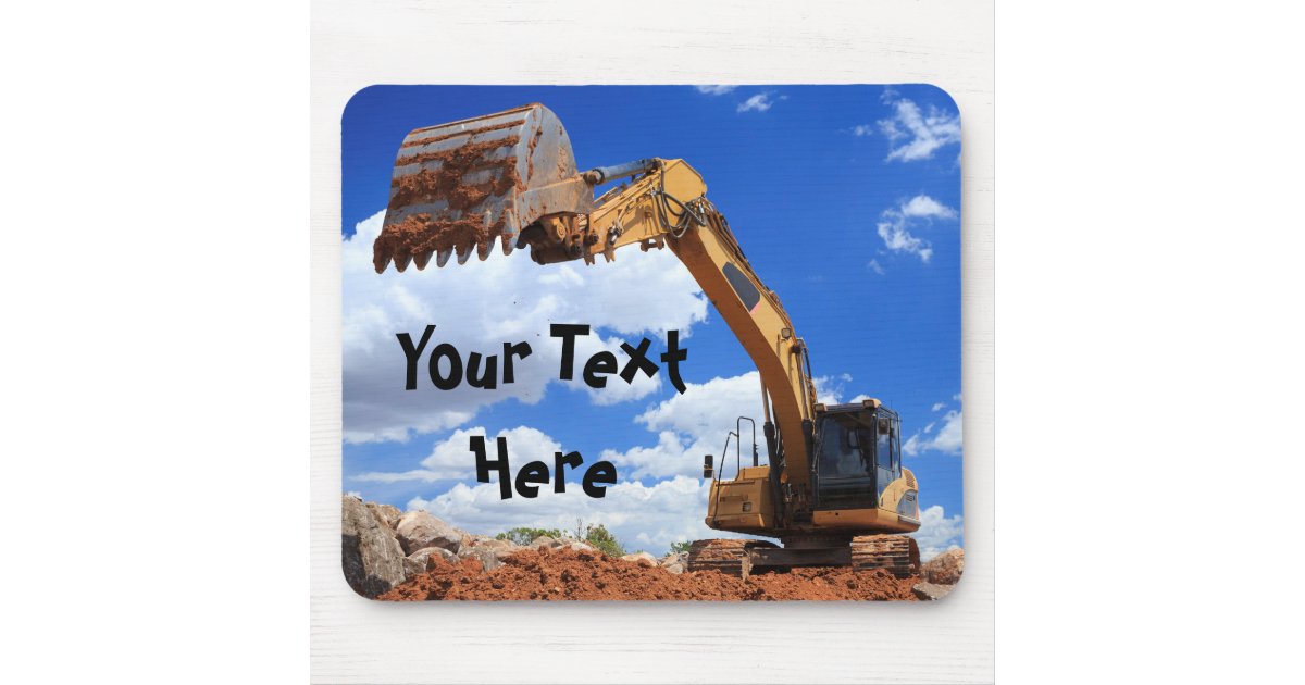 Custom Text Digger Tractor Mouse Pad | Zazzle