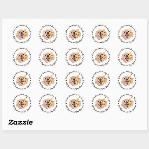 Custom Text Dog Classic Round Sticker | Zazzle