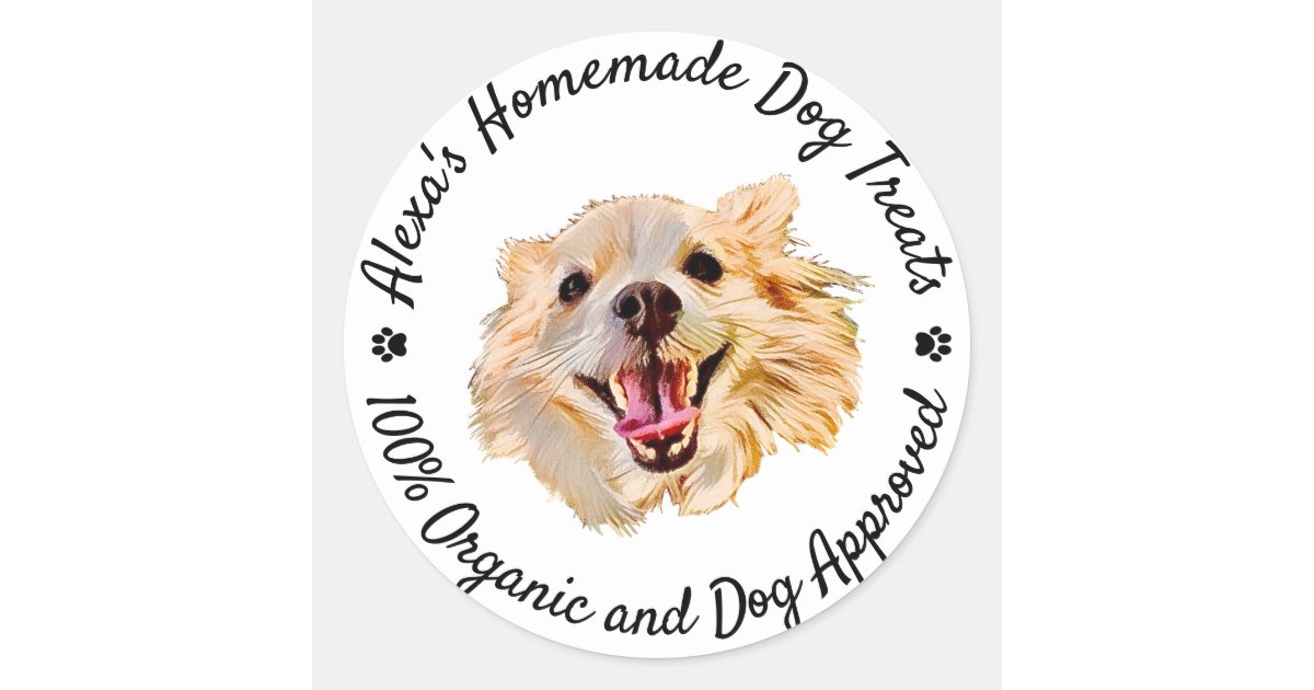 Custom Text Dog Classic Round Sticker | Zazzle