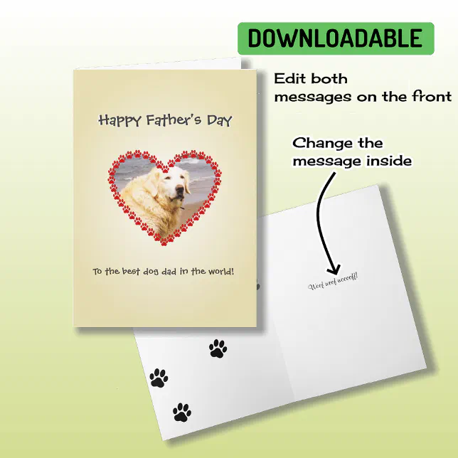 Custom text dog dad photo Fathers Day Card | Zazzle