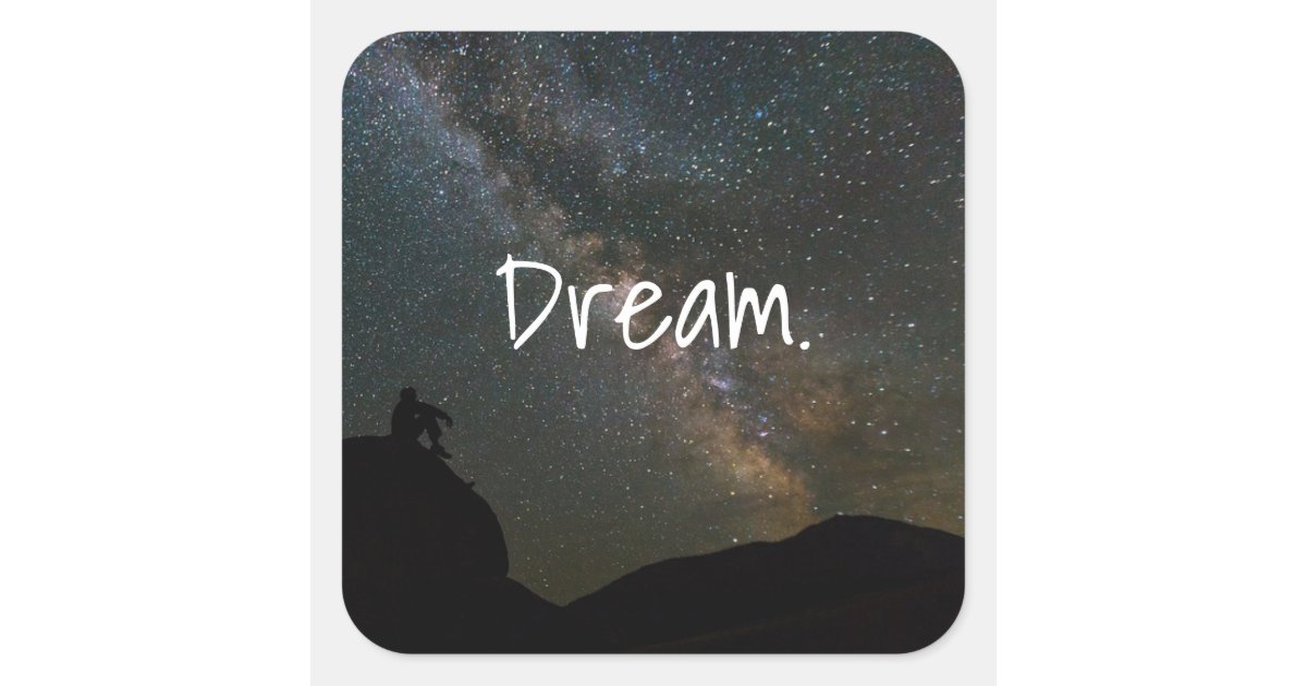 Custom Text Dream Big Galaxy Stars & Space Sticker | Zazzle