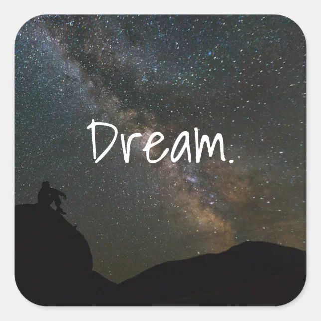 Custom Text Dream Big Galaxy Stars & Space Sticker | Zazzle