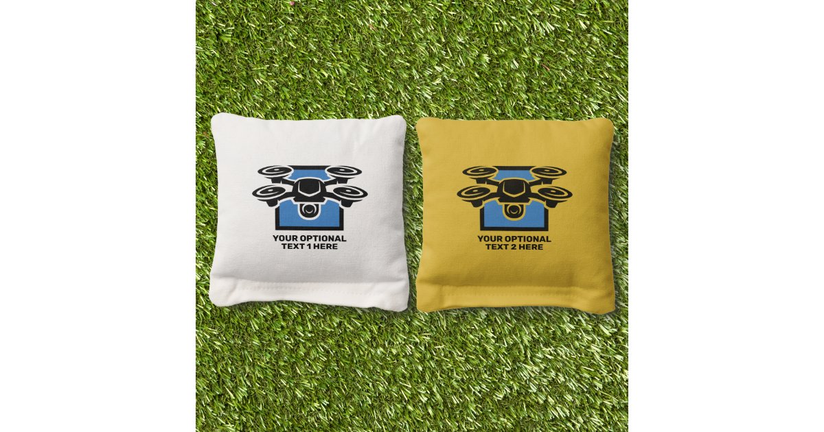 Custom Text Drone Cornhole Bags | Zazzle