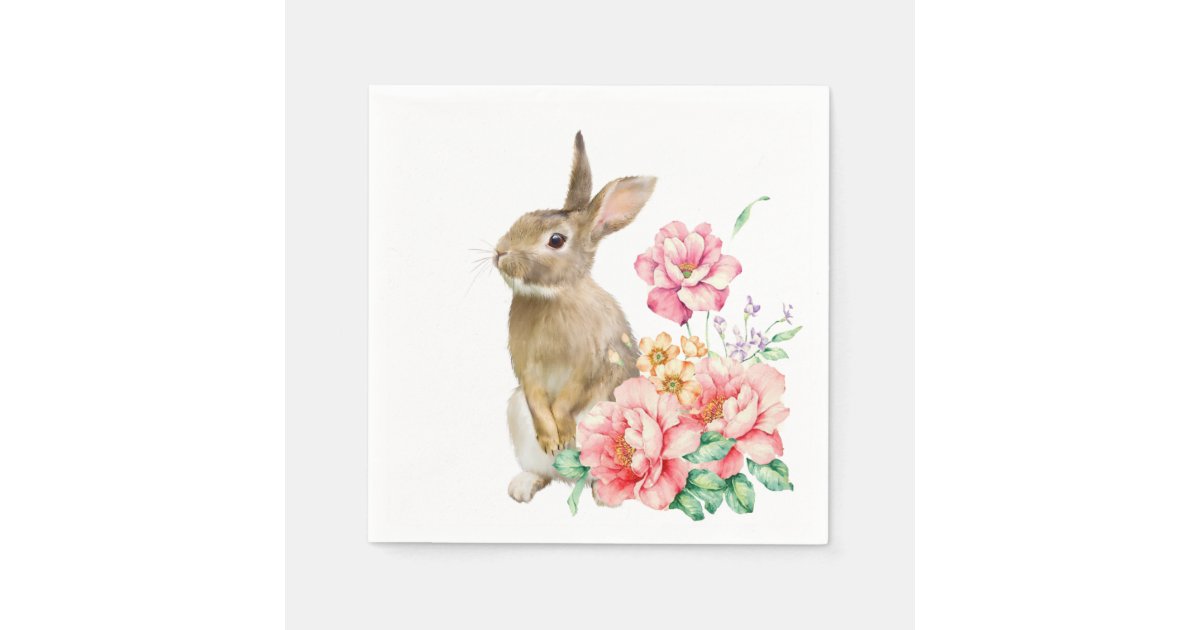 CUSTOM TEXT - Easter Bunny Napkins | Zazzle