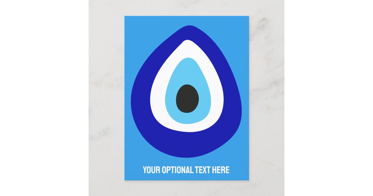 Custom Text Evil Eye Nazar Amulet Postcard | Zazzle