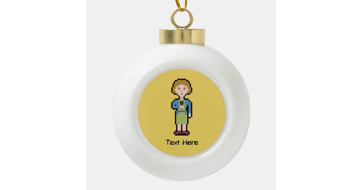 Custom Text Female Reporter Ceramic Ball Christmas Ornament | Zazzle