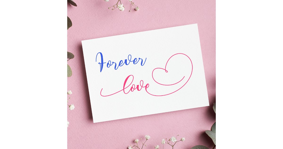 Custom Text Forever Love Card | Zazzle