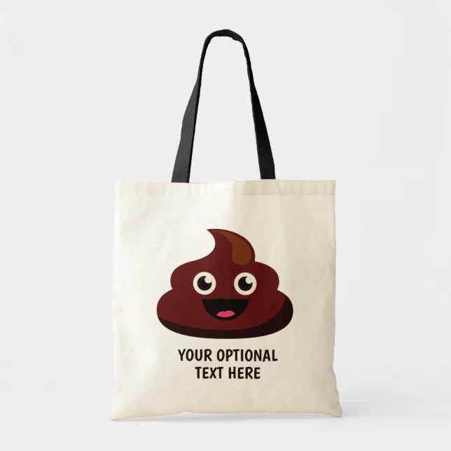 Custom Text Funny Poop totes 3 : joyful | Zazzle