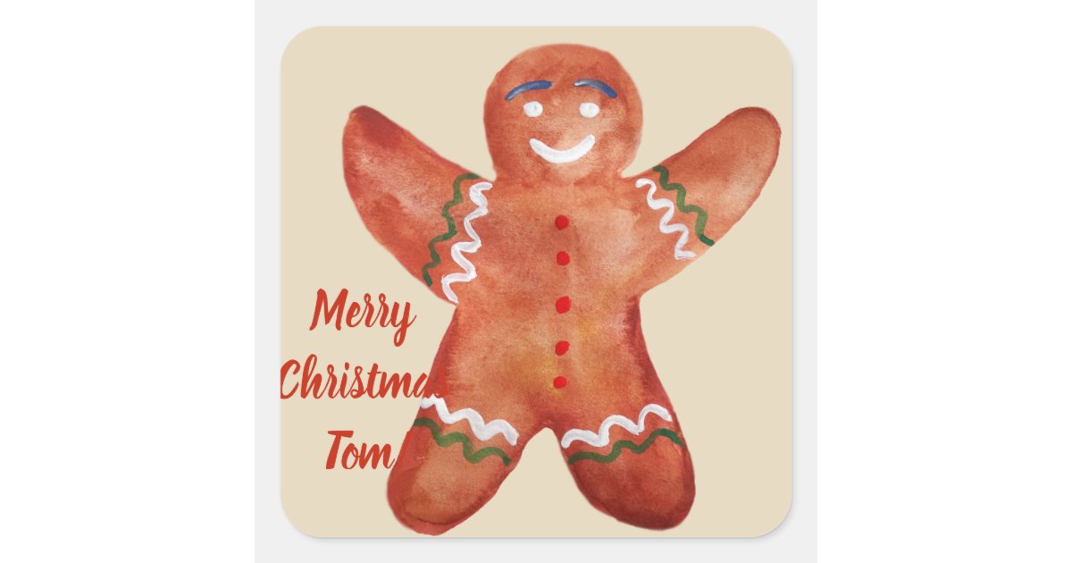 Custom Text Gingerbread Man Sticker | Zazzle