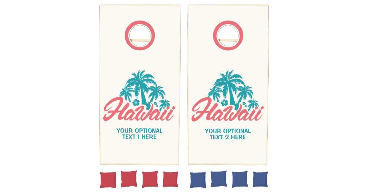Custom text Hawaii Cornhole Set | Zazzle