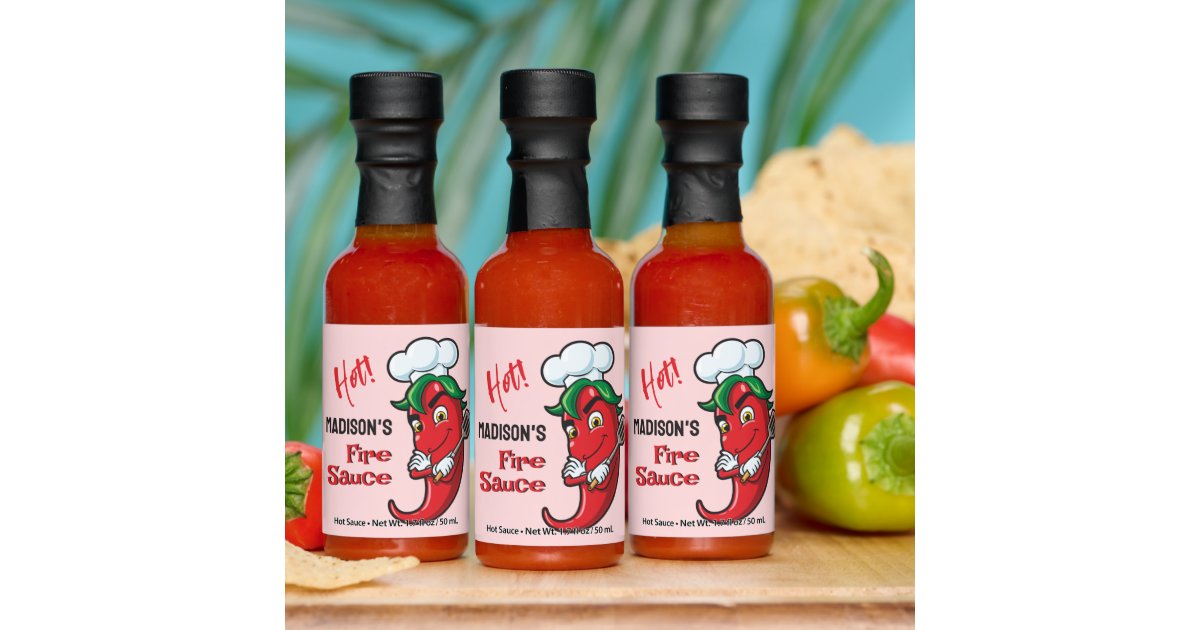 Custom Text Hot Pepper Chef Hot Sauces | Zazzle