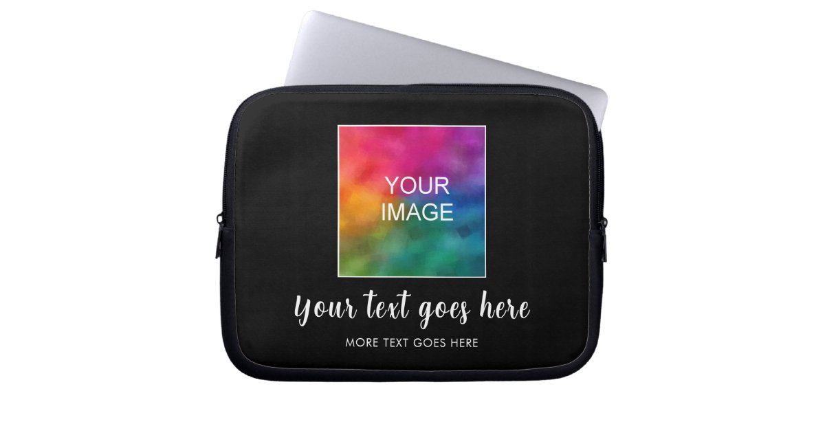 Custom Text Image Design Color Template Elegant Laptop Sleeve | Zazzle