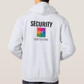 Custom Text Logo Double Sided Mens Modern Security Hoodie | Zazzle