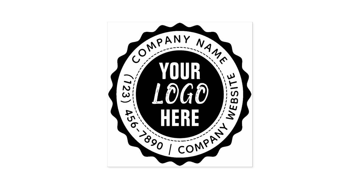 Custom Text Logo Rubber Stamp | Zazzle