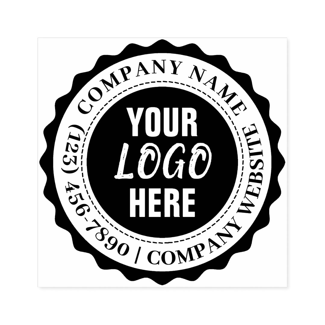 Custom Text Logo Rubber Stamp | Zazzle
