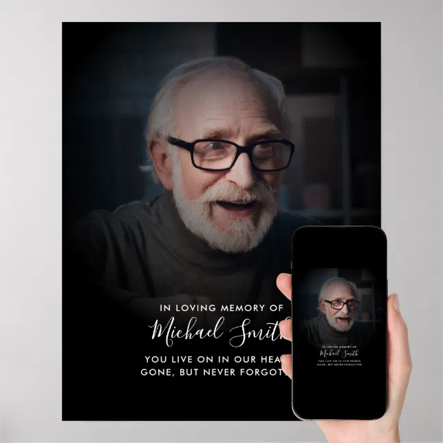 Custom Text Memorial Photo Tribute Print | Zazzle