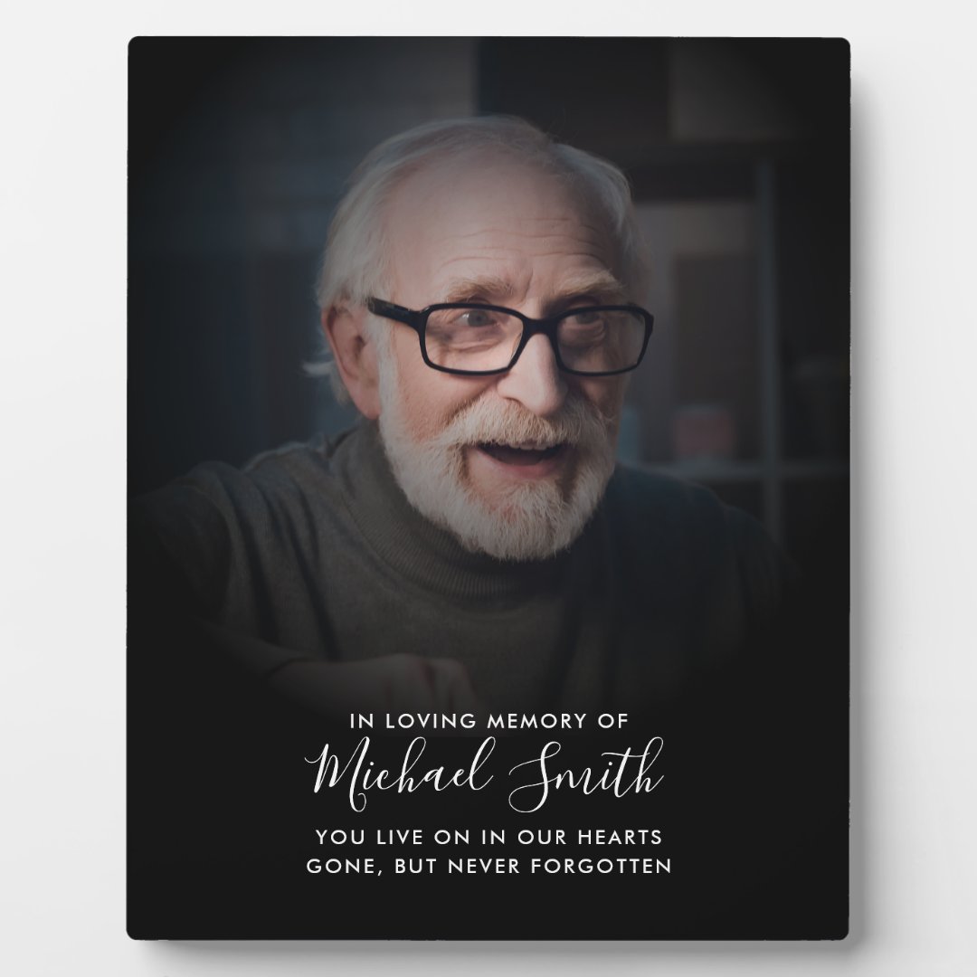 Custom Text Memorial Tribute Photo Tabletop Plaque | Zazzle