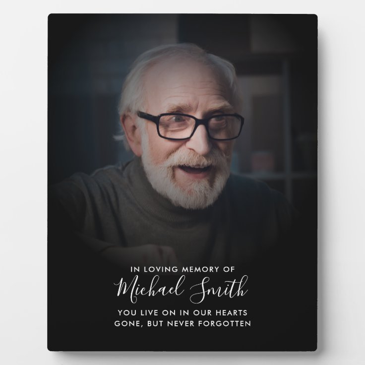 Custom Text Memorial Tribute Photo Tabletop Plaque | Zazzle
