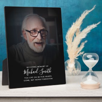 Custom Text Memorial Tribute Photo Tabletop Plaque | Zazzle