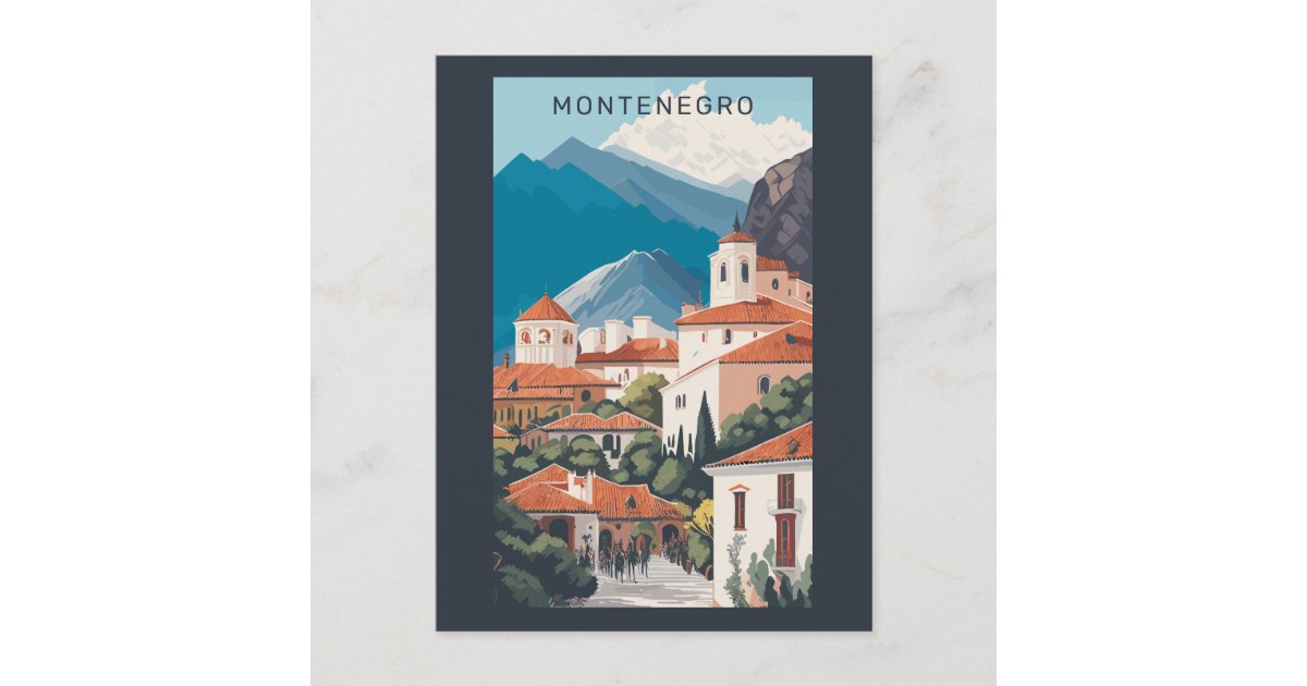Custom Text Montenegro Postcard | Zazzle