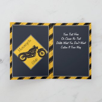 Custom Text/ Motorcycle Club Motor Bike Lover Card | Zazzle