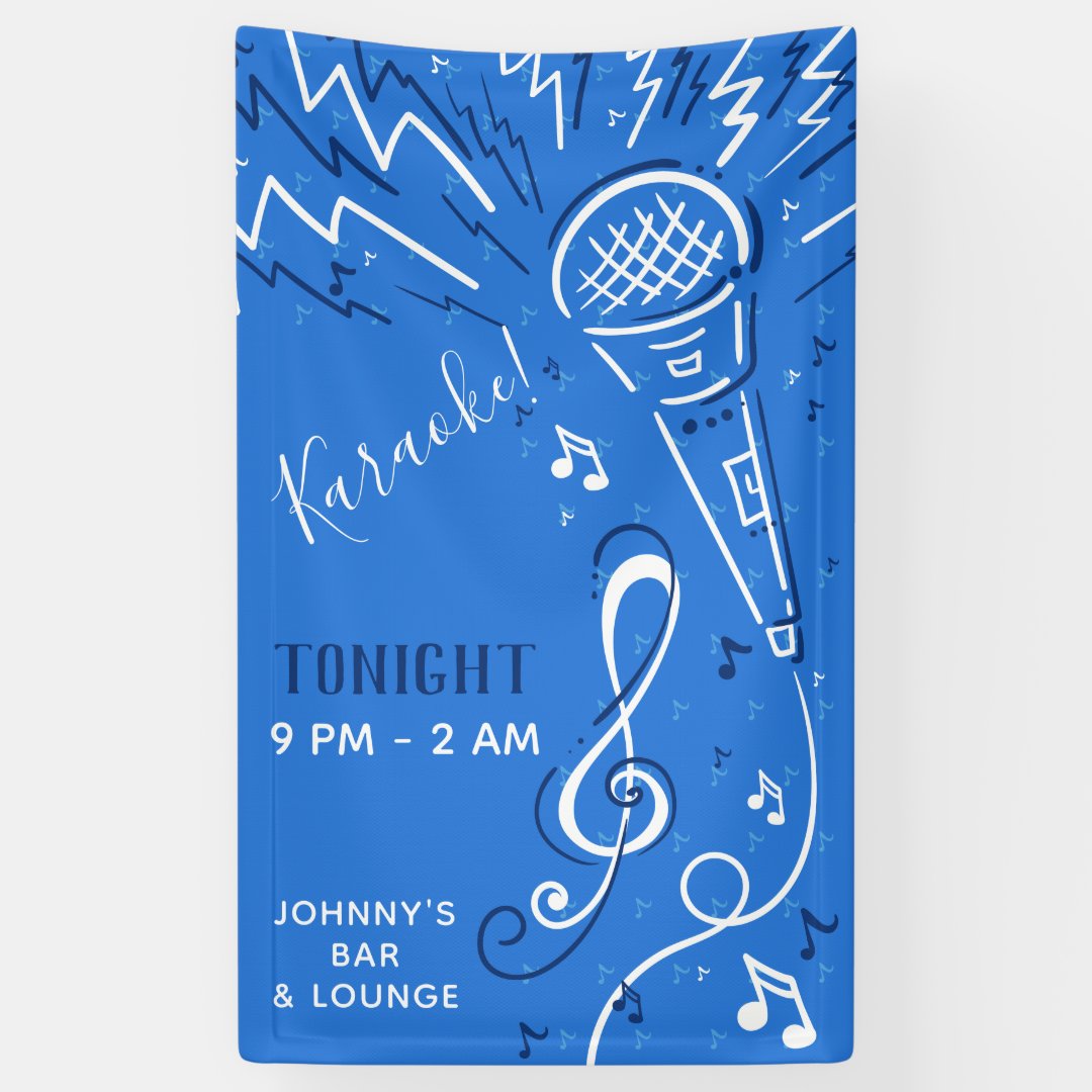 Custom Text Music Microphone banner | Zazzle