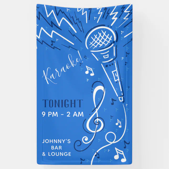 Custom Text Music Microphone banner | Zazzle