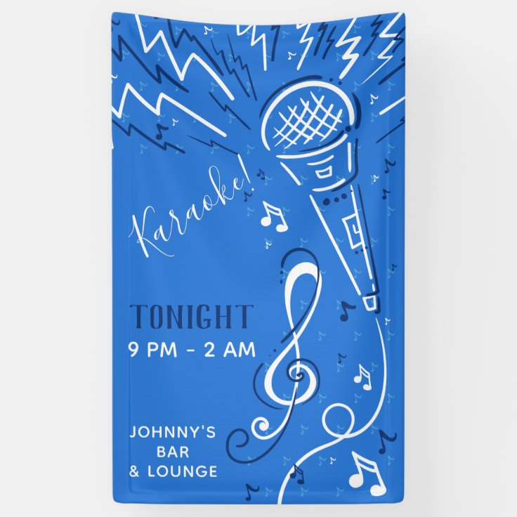 Custom Text Music Microphone banner | Zazzle