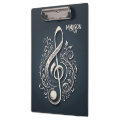 Custom Text Musical Clef Note Clipboard | Zazzle