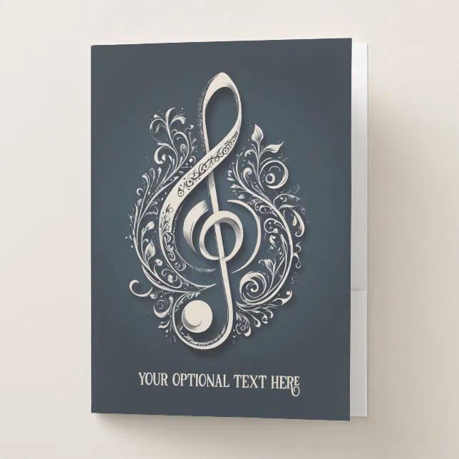 Custom Text Musical Clef Note Pocket Folder | Zazzle