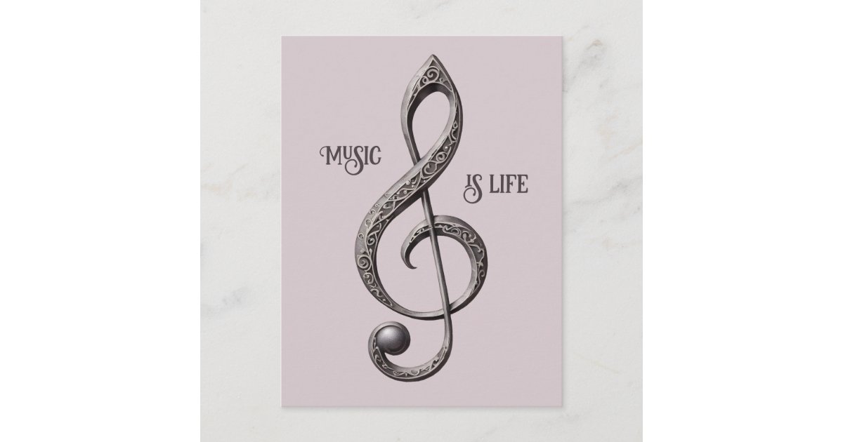 Custom Text Musical Clef Note Postcard | Zazzle
