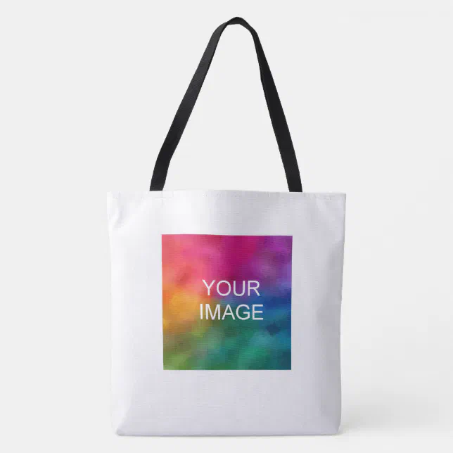 Custom Text Name Image Photo Logo Shoulder Tote Bag | Zazzle