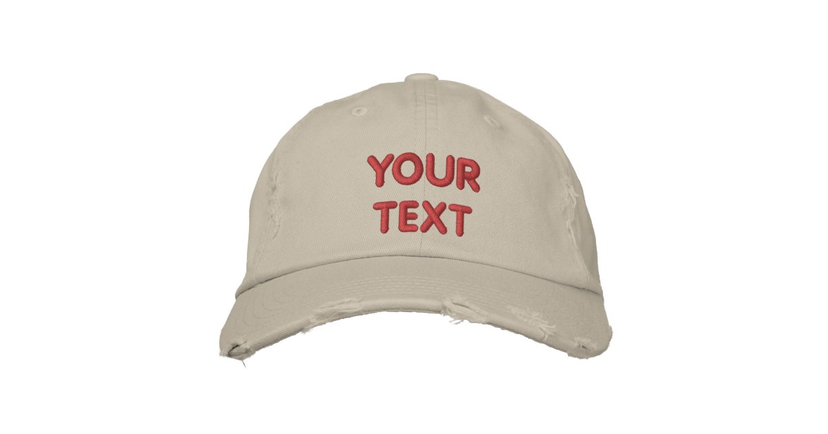Custom Text / Name / Logo - Personalized Modern Embroidered Baseball ...